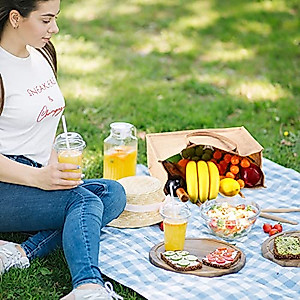 10 Pack Burlap Tote Bag Set Jute Tote Bags with Handles Blank Large Burlap Reusable Grocery Bags Water Resistant for Bridesmaid Gift Travel Shopping DIY Crafts Bags, 15.3 x 12.2 x 5.9 Inches