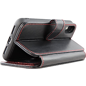 Wilken iPhone 14 Pro Leather Wallet Case with Detachable Magnetic Phone Case | Compatible with MagSafe and All Wireless Charging Accessories | Leather Magnetic Wallet Case (14 Pro, Black)