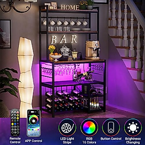 yacchi home Buffet Cabinet with Storage Double-Layer Design,47" Large Sideboard Cabinet with 3 Drawers and Movable Laminate, Durable Wood Coffee Bar Cabinet for Kitchen Dining Room (Black)