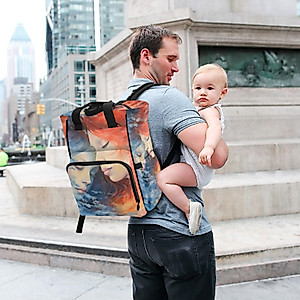 xigua Fire and Ice Fairy Diaper Bag Backpack Multi Function Baby Changing Bags Waterproof Large Capacity Travel Back Pack for Mom Dad