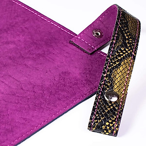 Cusdie 2 in 1 Dice Rolling Mat & Zippered Dice Holder DIce Tray- Compatible with DND Polyhedral Dice Dungeons and Dragon (Colorful Dragon Scale)