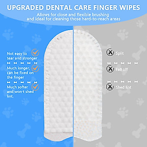 CuteBone Pet Dental Finger Wipes - 50 Count, Easy Oral Care for Cats & Dogs, Disposable, Stress-Free
