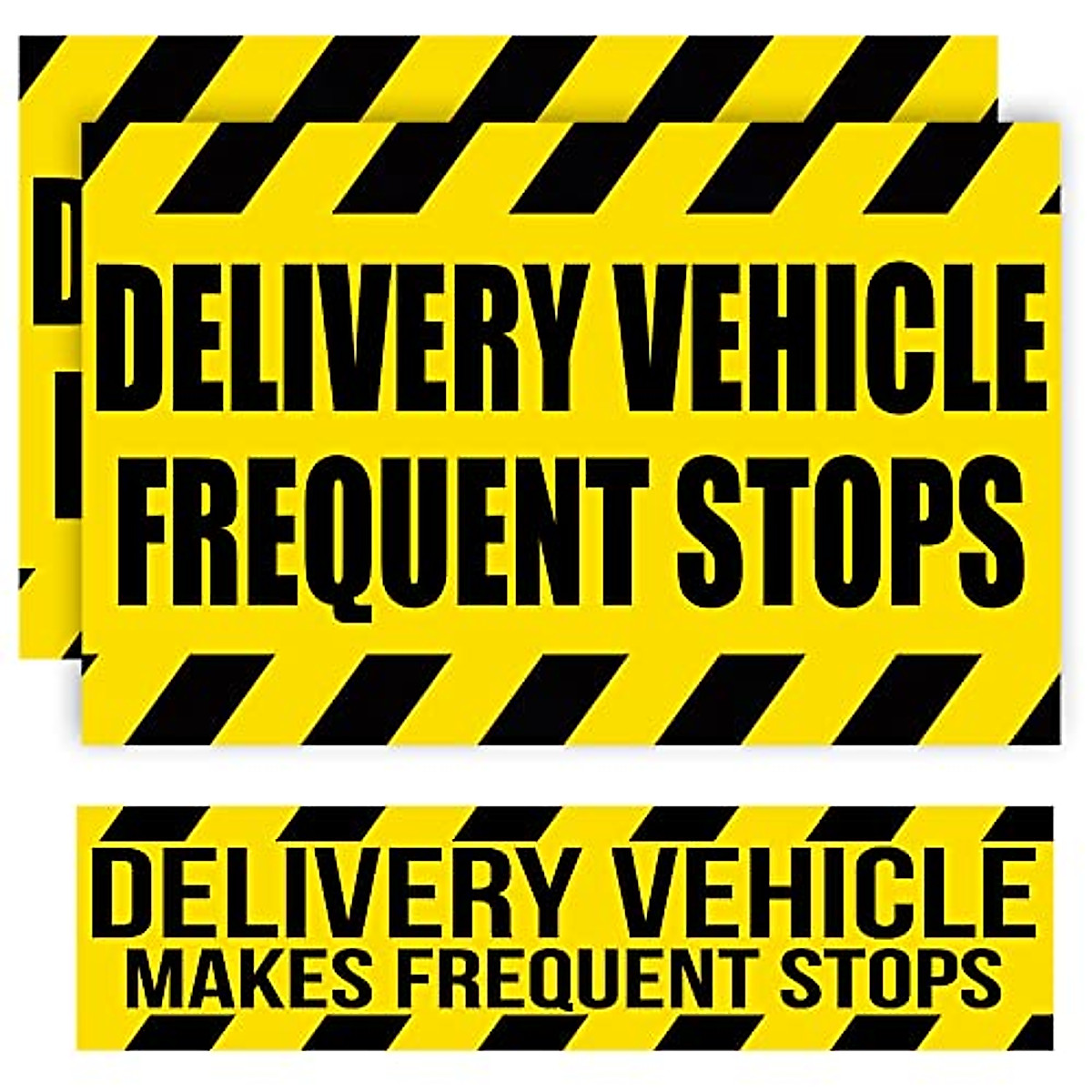 3 Pack Heavy Duty Magnetic Delivery Vehicle Frequent Stops Signs 2(11×7") 1(11"×3") Amazon Delivery Driver Car Sign For Flex Drivers, Doordash, Newspaper Delivery, Reflective At Night UPGRADED
