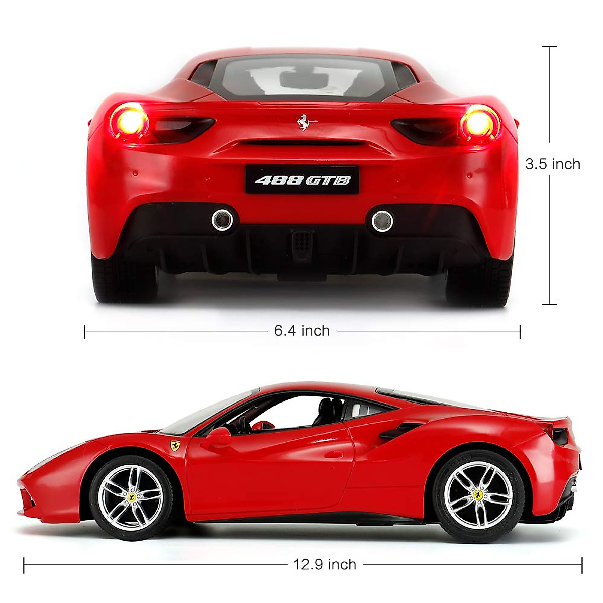 RASTAR Ferrari 488 GTB Model, 1/14 Scale Ferrari Remote Control Car for Boys 8-12 - RED