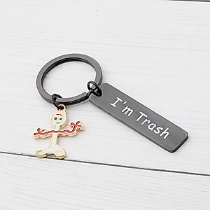 KUIYAI Movie Inspired Gift I'm Trash Keychain Inspiration Gift (I'm Trash)
