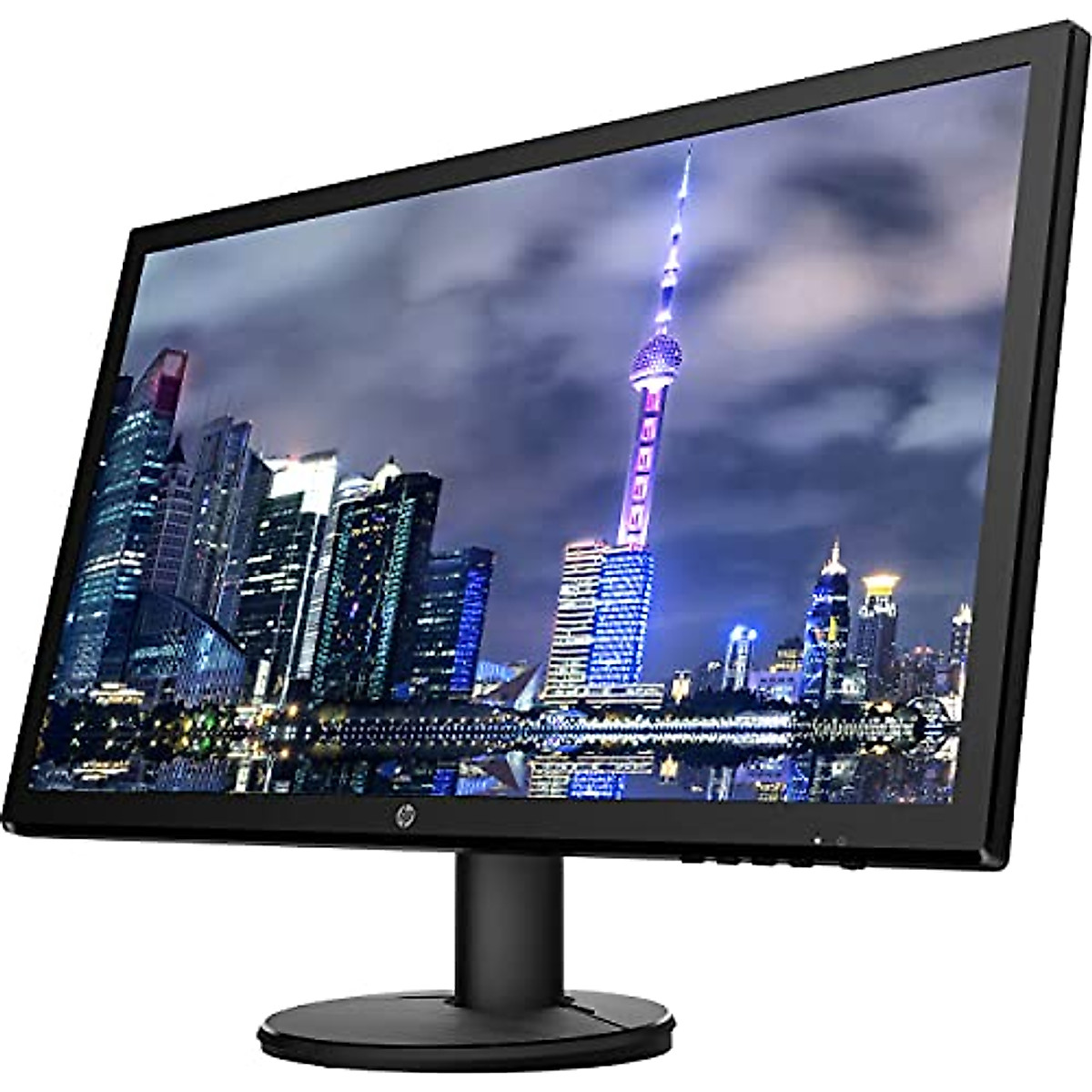 HP V24 FHD 1920x1080 Monitor 2 Pack Bundle with HDMI, FreeSync, Low Blue Light, and 2 Bluetooth Speakers for Professional Sound, Built-in Microphone and Remote Shutter for Photos