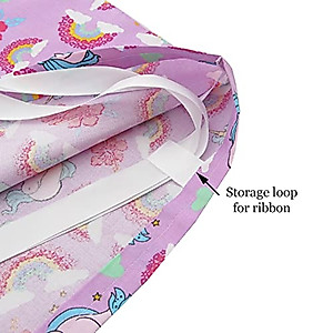 VZWraps Unicorn and Rainbows Reusable Fabric Gift Bag for Birthdays, Baby Showers, or Any Occasion (Large, 20 Inches Wide by 27 Inches High)