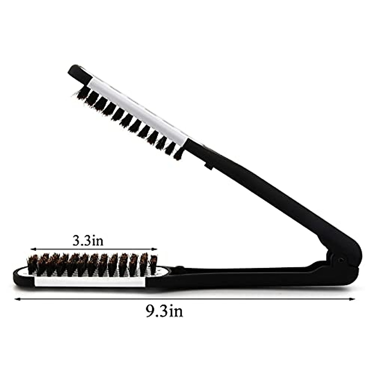 CCbeauty Boar Bristles Double Sided Brush, Hair Straightener Brushes Comb, Stimulates Scalp, Reduces Frizz, Prevents Oil Build-Up, Gives Hair Shine, Naturally Conditions Hair, 140g, Glossy White
