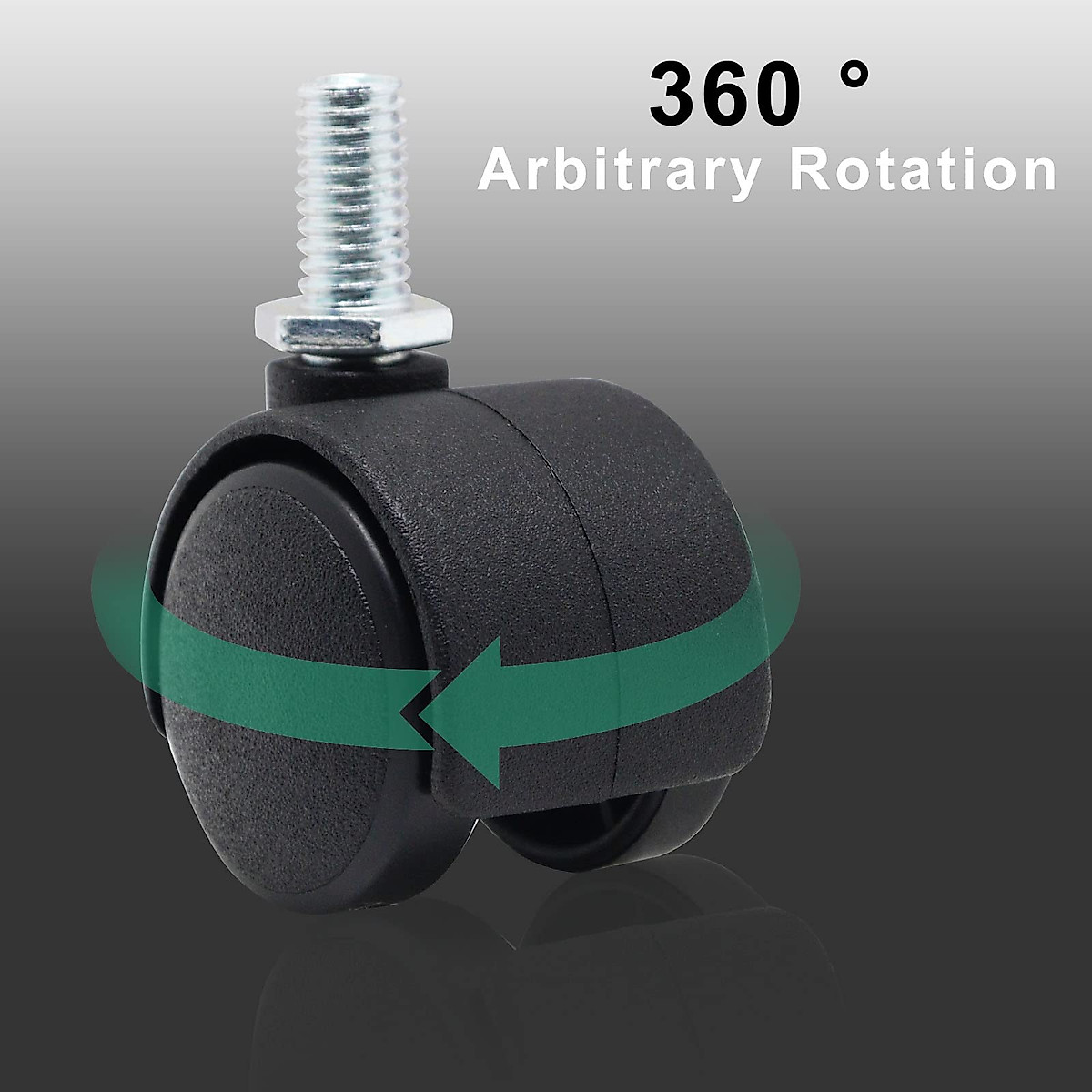 SWZHAI 1 Inch Casters Set of 4, Plastic Threaded Stem Caster Wheels Replacement Casters, M8 Stem Furniture Wheel Castor Wheels for Tables, Workbenches, Kitchen Shelf