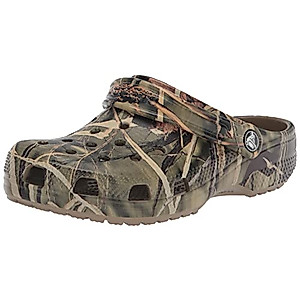 Crocs Kids' Classic Realtree Clog | Camo Shoes , Khaki, 3 Little Kid