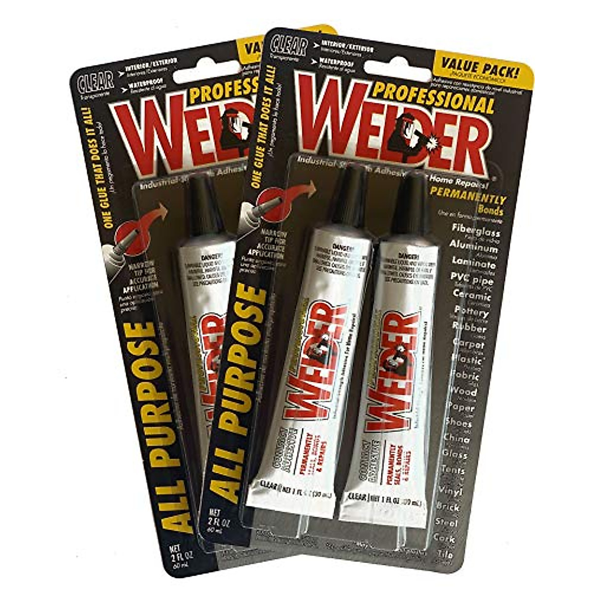 1 Oz Welder Professional Adhesive 730657 - (4-1oz tubes) 2 Packs