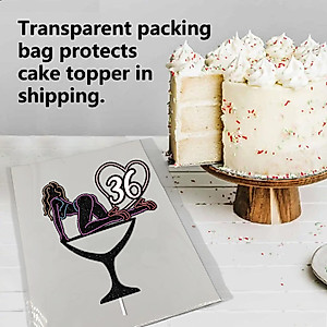 Glitter Crazy Girl 36 Cake Topper Let’s Glow Crazy Party Theme Decoration Supplies Women Girls Happy Birthday 36th Anniversary Party Decor Supplies