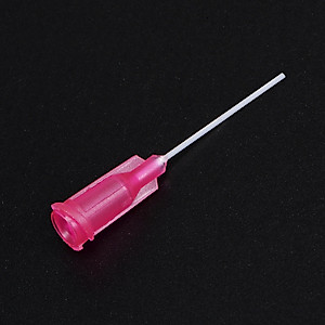 uxcell 100 Pcs 25G Plastic Dispensing Needles with Luer Lock, 1" PTFE Needle Tube PP Heat-Resistant Plastic Blunt Tip for Liquid Glue Gun, Red