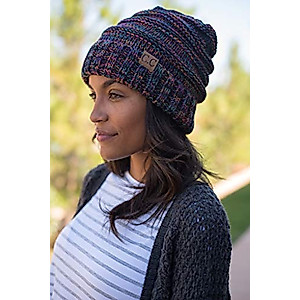 Funky Junque Oversized Slouchy Beanie - Black Kaleidoscope