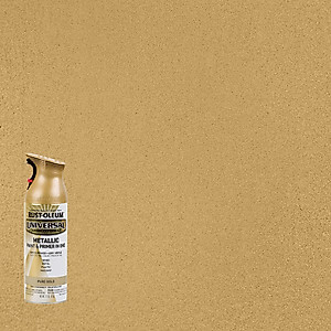 Rust-Oleum Pure Gold 245221 Universal All Surface Spray Paint, 11 oz, Metallic, 11 Ounce (Pack of 1)