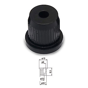 Metallor Guitar String Mounting Ferrules Through Body Mounts String Caps for Tele Telecaster Style Electric Guitar Parts Replacement Set of 6Pcs. (Black)