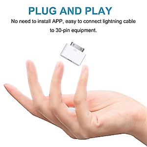 rosyclo 30-Pin to Lightning Adapter, MFi Certified 8-Pin Female to 30 Pin Male Dock Connector iPhone Charging Sync Converter Compatible iPhone 4/4s/iPad/iPod Touch White (No Audio)