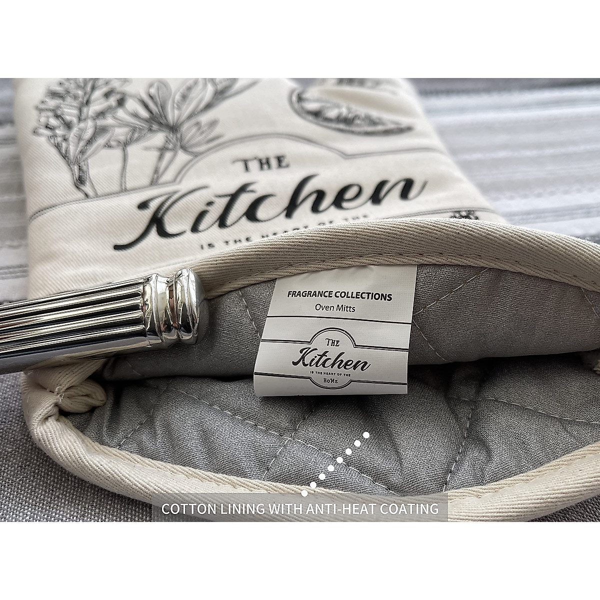 Cotton Heat Resistant Oven Mitts Pot Holders Kitchen Set