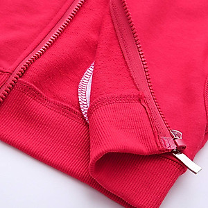 HAXICO Unisex Children Solid Zip-Up Hooded Sweatshirt Toddler Baby Boys Girls Classic Hoodie Cotton Tops Blouse Red, 3T