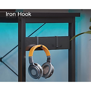 Coleshome 66" L Shaped Gaming Desk, Corner Computer Desk, Sturdy Home Office Computer Table, Writing Desk, Larger Gaming Desk Workstation, Black