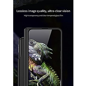 SHIEID Samsung Z Fold 3 Case, Galaxy Z Fold 3 Case with Hinge Protection S Pen Holder Kickstand & Built in Screen Protector Case Cover Fit Samsung Galaxy Z Fold3 Case, Champagne Gold