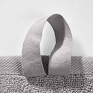 iDesign Spa Hand Towel with Hanging Loop, 100% Cotton Soft Absorbent Machine Washable Towel for Bathroom, Shower, Tub - Set of 4, Gray