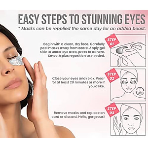 Miss Spa - Under Eye Patches, Hydrating Revitalizing Eye Masks, Reduce Fine Lines and Wrinkles, Eye Masks for Dark Circles and Puffiness, Anti-Aging Under Eye Masks for Beauty & Personal Care (4 Pack)