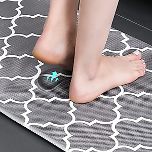 Roiboty Kitchen Mat Anti-Fatigue Kitchen Rug Cushioned Floor Mat, 17.3"x47.2", Waterproof & Non-Slip Kitchen Mats and Rugs, Comfort Standing Mat for Kitchen Floor, Laundry, Office, Sink, Desk, Gray