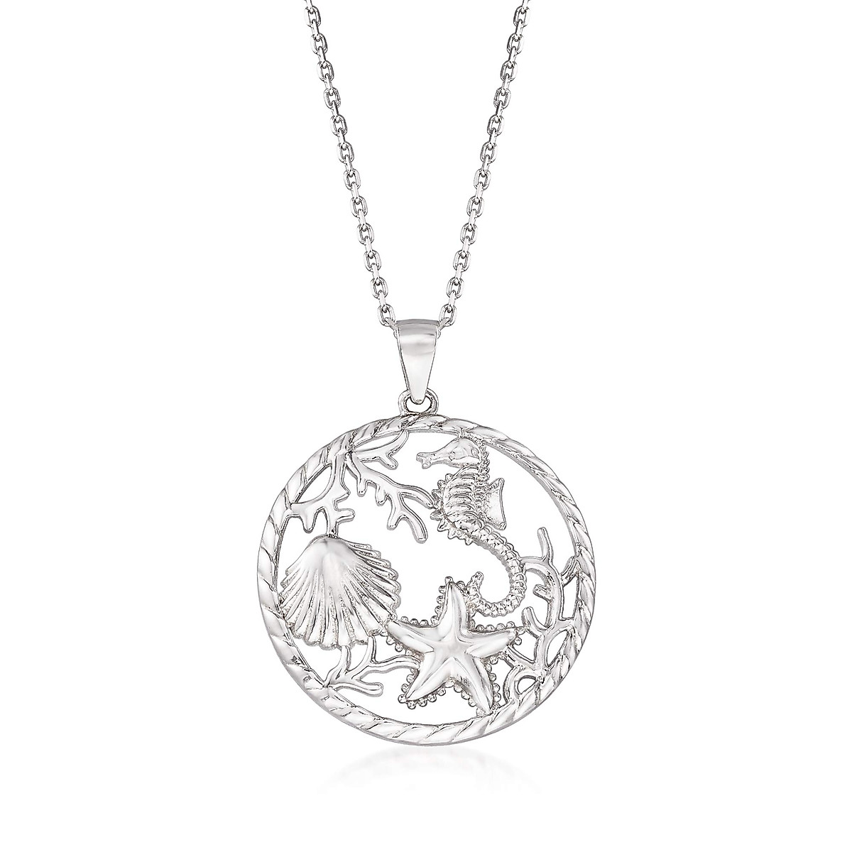 Ross-Simons Sterling Sea Life Pendant Necklace