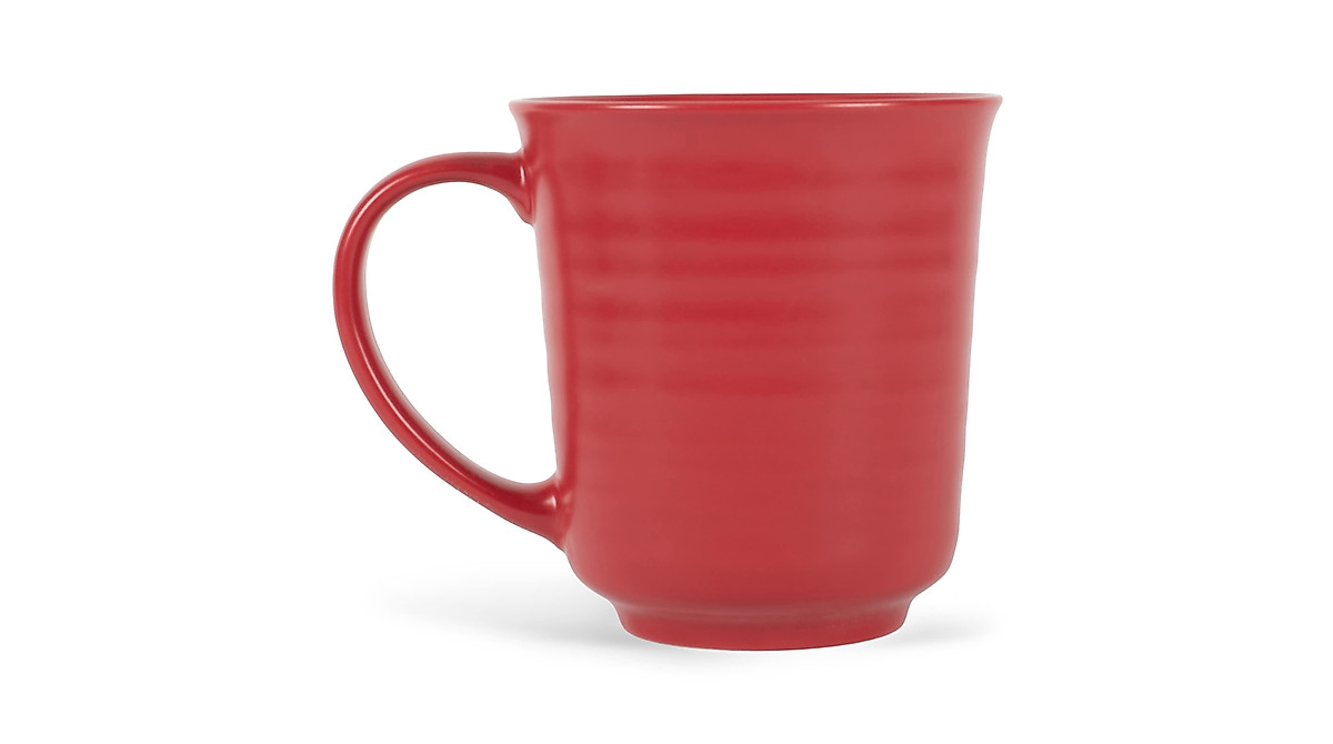 Elanze Red Matte Stoneware Coffee Mug Set of 4