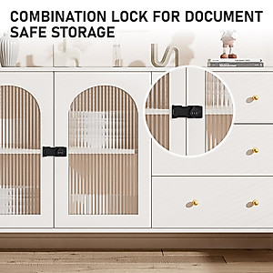 Cabinet Password Hasp Locks, Cabinet Password Hasp Locks for Wooden Cabinet 3-Digit Password Code, Anti-Theft Household Security Combination Hasp Latch Lock Twist Knob Drawer Cupboard Locker