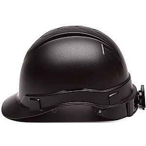 Pyramex Ridgeline Cap Style Hard Hat 4 Point Ratchet Matte Black Graphite Pattern