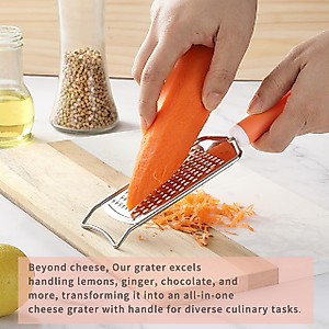 Cheese Grater, Vituer Stainless Steel Graters for Kitchen, Premium Cheese Grater with Handle, Cheese Grater Lemon Zester Handheld, Great for Cheese, Ginger, Chocolate, Spices and More, Dishwasher Safe