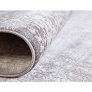 Unique Loom Traditional Classic Intricate Design with Distressed Vintage Detail, Area Rug, 10 ft x 13 ft, Light Blue/Ivory