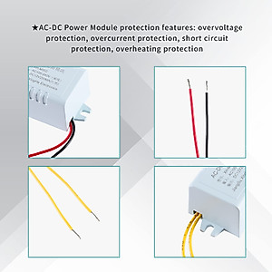 EC Buying AC DC Power Adapter, AC- DC Power Module 12V 250mA Switching Power Module Input AC 110-240V Output DC 12V 3W, Used in Consumer Electronics, Instrumentation, and Smart Home, Etc. (2PCS)