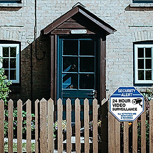 2-Pack Video Surveillance Signs, 10 x 10 Rust Free .040 Aluminum Security Warning Reflective Metal Signs, Indoor or Outdoor Use for Home Business CCTV Security Camera, UV Protected & Waterproof