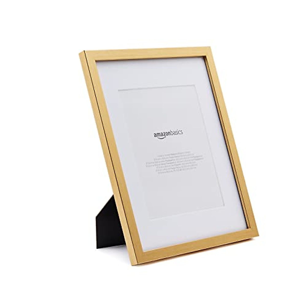 Amazon Basics Rectangular Photo Picture Frame, 11" x 14" or 8" x 10" with mat, Pack of 2, Gold, 12.28 x 15.18 inches