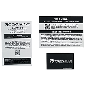 Rockville G-AMP 30 Watt Guitar Combo Amplifier Amp w/Bluetooth+Footswitch+Mic