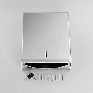 Paper Towel Dispenser Wall Mount - Multifold Trifold Paper Towel Dispensers, Large Capacity Stainless Steel Tissue Holder, Suitable for Bathrooms and Public Places