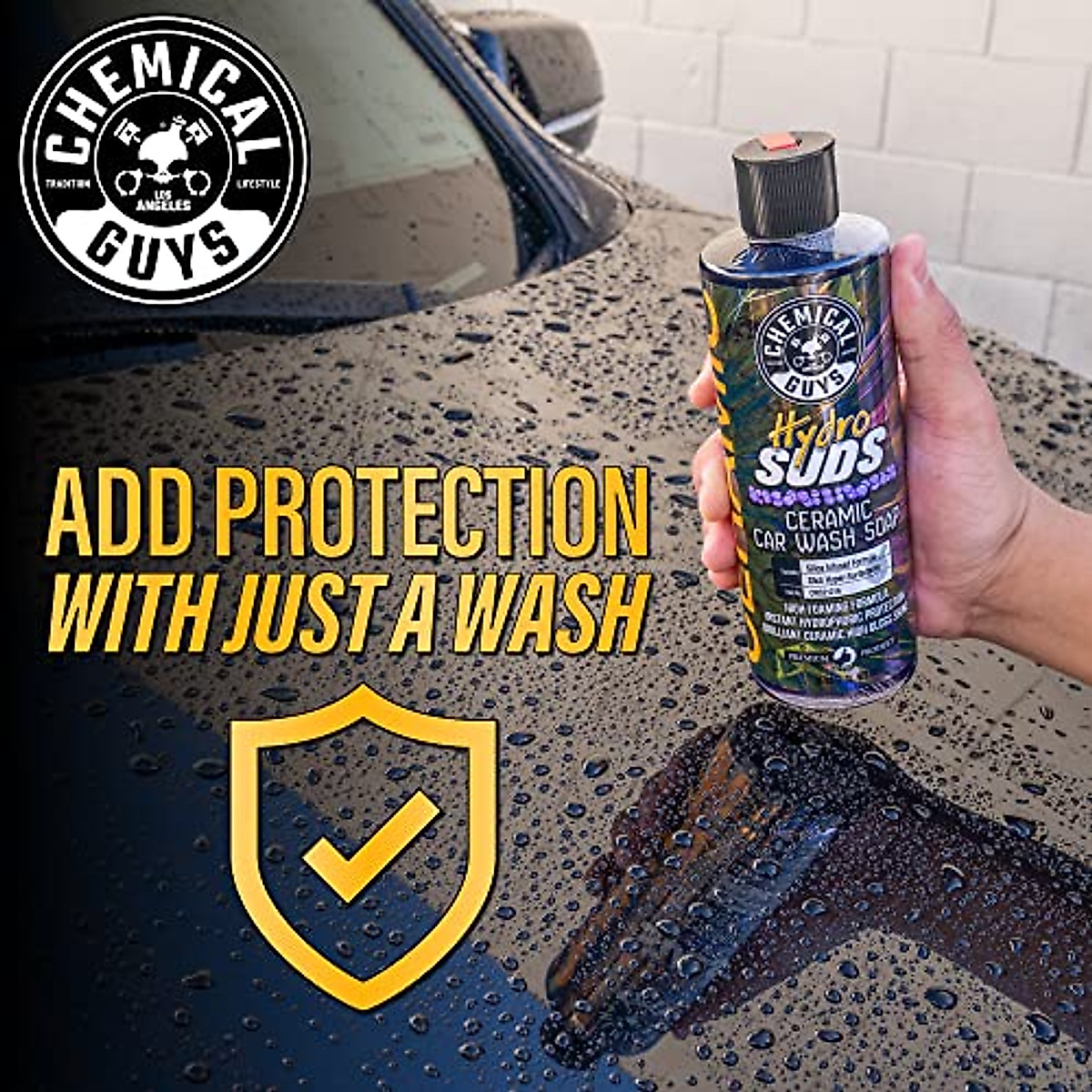 Chemical Guys CWS21216 HydroSuds Ceramic SiO2 Shine High Foaming Car Wash Soap (Works with Foam Cannons, Foam Guns or Bucket Washes) For Cars, Trucks, Motorcycles, RVs & More, 16 fl oz, Berry Scent
