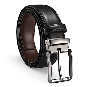 WLEAD Men's Belt, Reversible Leather Belt 1 3/8" For Mens Dress Casual Golf Pants Shirts,One Reverse For 2 Sides