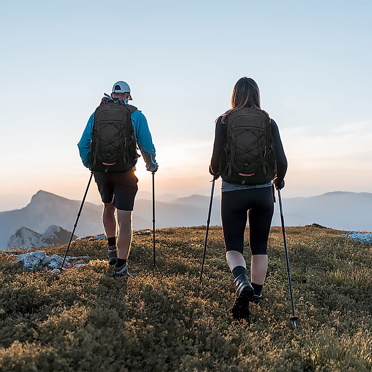 Lily Parker Waterproof Womens Mens 40l Hiking Rucksack Bag Large-Capacity Trekking Travel Backpack, Black