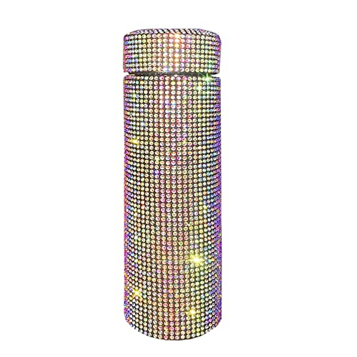 Bling Crytal 17oz Insulated Water Bottle with Strainer,Stainless Steel Thermal Bottle,Leak-Proof Double Walled Vacuum Insulated ,Diamond vacuum flask for woman to Travel, Picnic& Camping (multi)