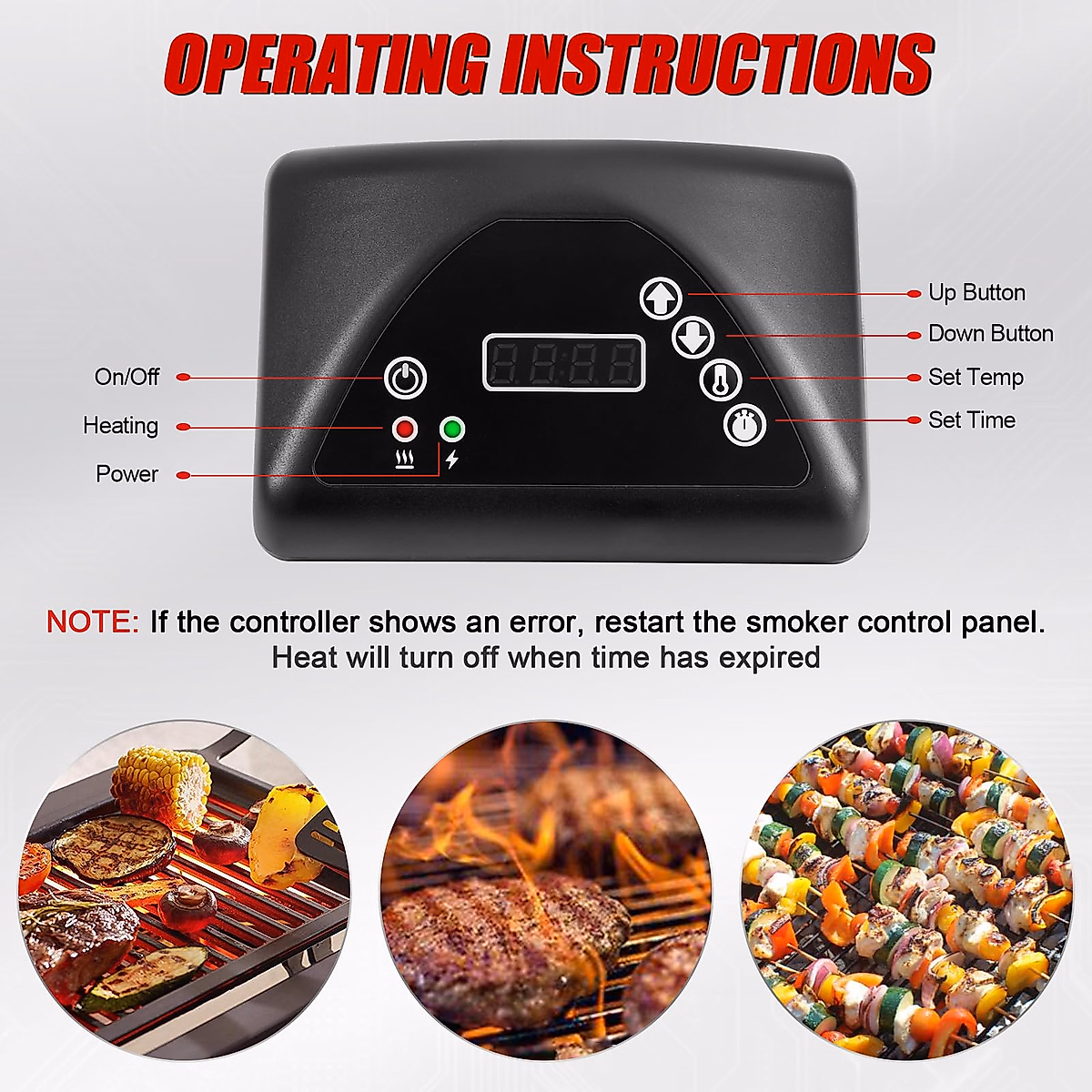 TEMSONE Digital Electric Smoker Control Panel Kit Compatible with Masterbuilt Electric Smokers 20071217 20071317 20071417 20071517 Replace# 9907160014