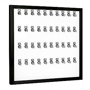Key Rack, Key Stand # 40MNF Extra Space Framed 40 Bolted Metal Hook with Number Plate and Hidden Hangers for Executive Offices (40 Sets of Tag & Ring Included)