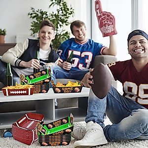 Gatherfun Football Party Supplies Kit for 36: Large Football Food Plates, Disposable Bowls,Nacho Trays - Ideal Football Party Decorations and Favors for Birthday and Tailgate Partie