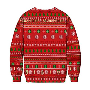 Ugly Christmas Sweatshirts For Men Funny Funny Holiday Pullover Sweater Unique Graphic Top Crewneck Long Sleeve