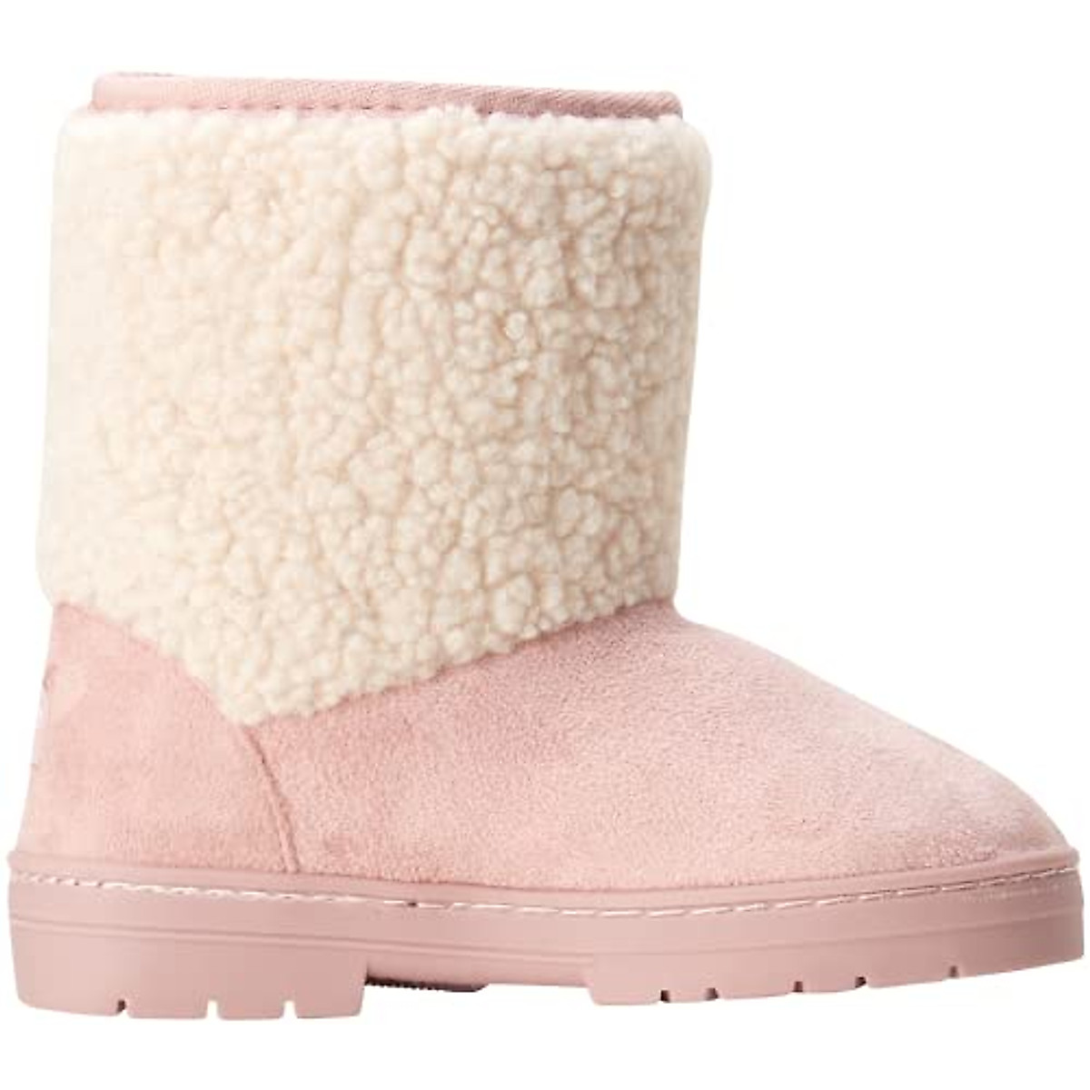 bebe Girls' Winter Boots - Microsuede Boots with Faux Fur Shearling Ankle Cuffs, Size 2 Little Kid, Blush