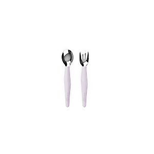 Everyday Baby Stainless Steel Cutlery, Silicone Handle (Light Lavender)