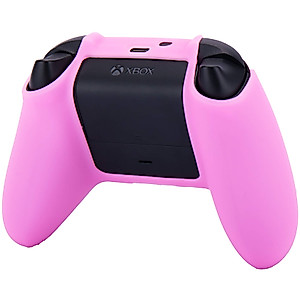 YoRHa Silicone Thickened Cover Skin Case for Xbox Series X/S Controller x 1(Pink) with Thumb Grips x 10